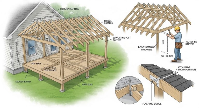 How to Build a Gable Roof Over a Deck - Sharara Decor